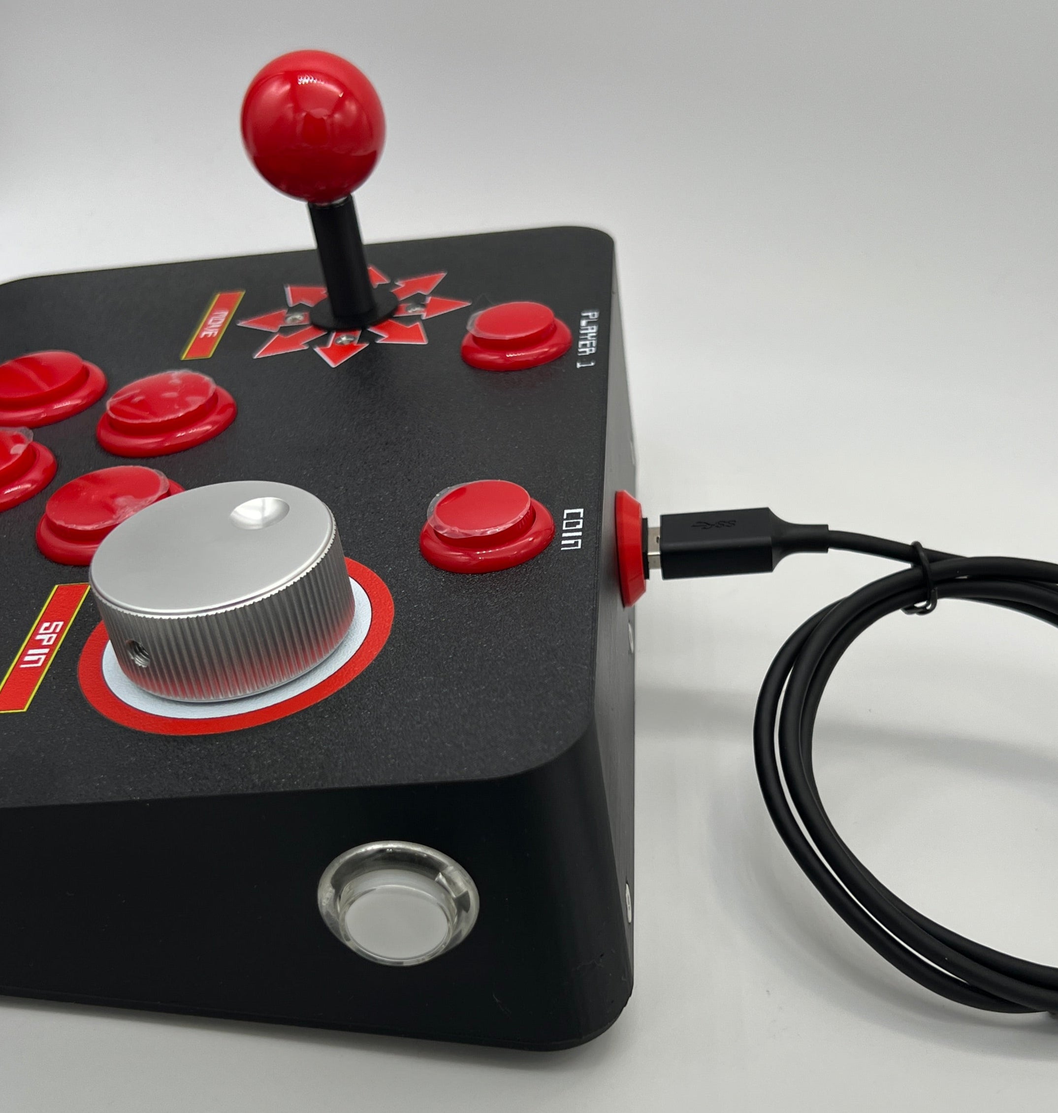 RetroGameBoyz USB Arcade Stick Spinner Combo with integrated GRS Spinn ...