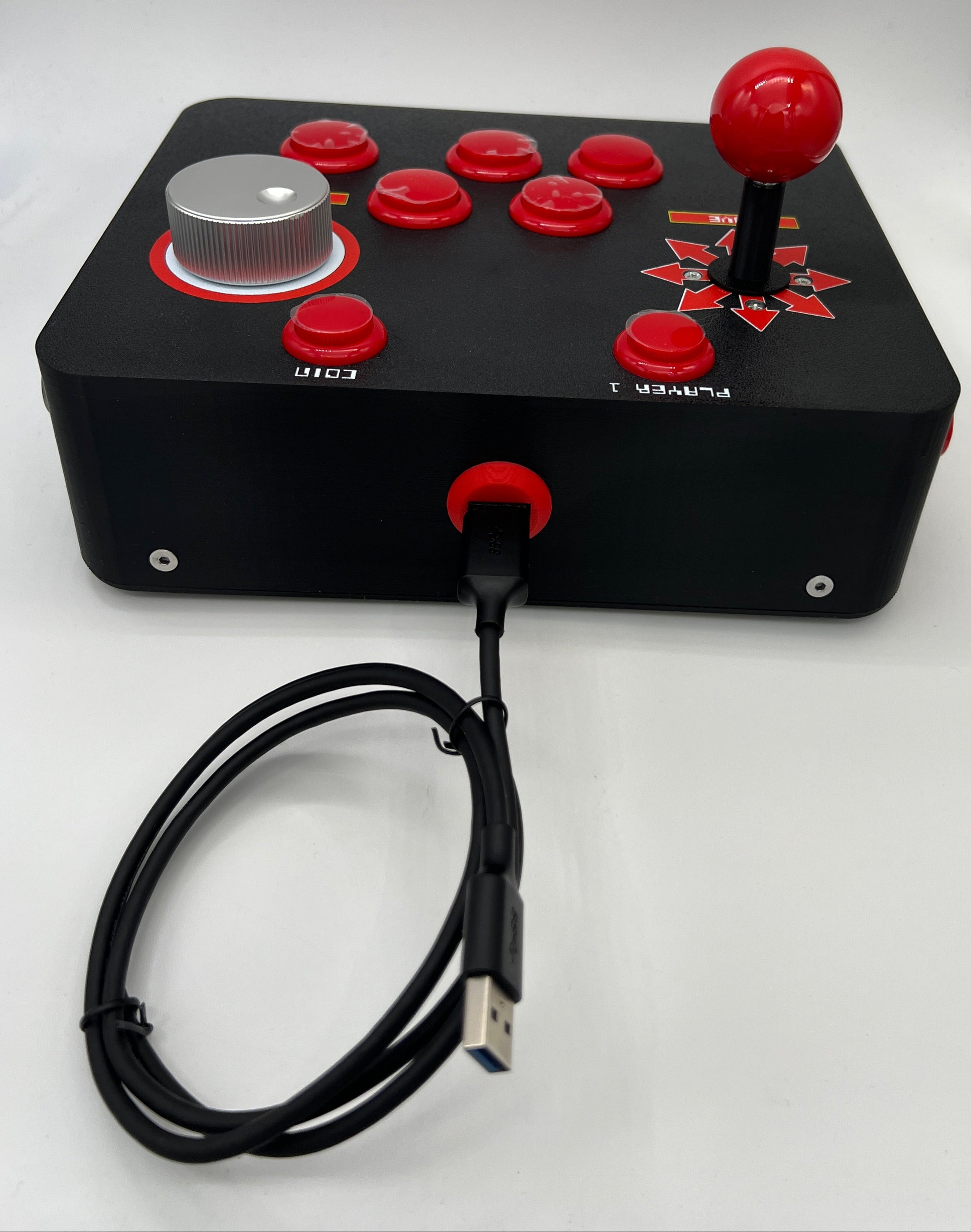 RetroGameBoyz USB Arcade Stick Spinner Combo with integrated GRS Spinn ...