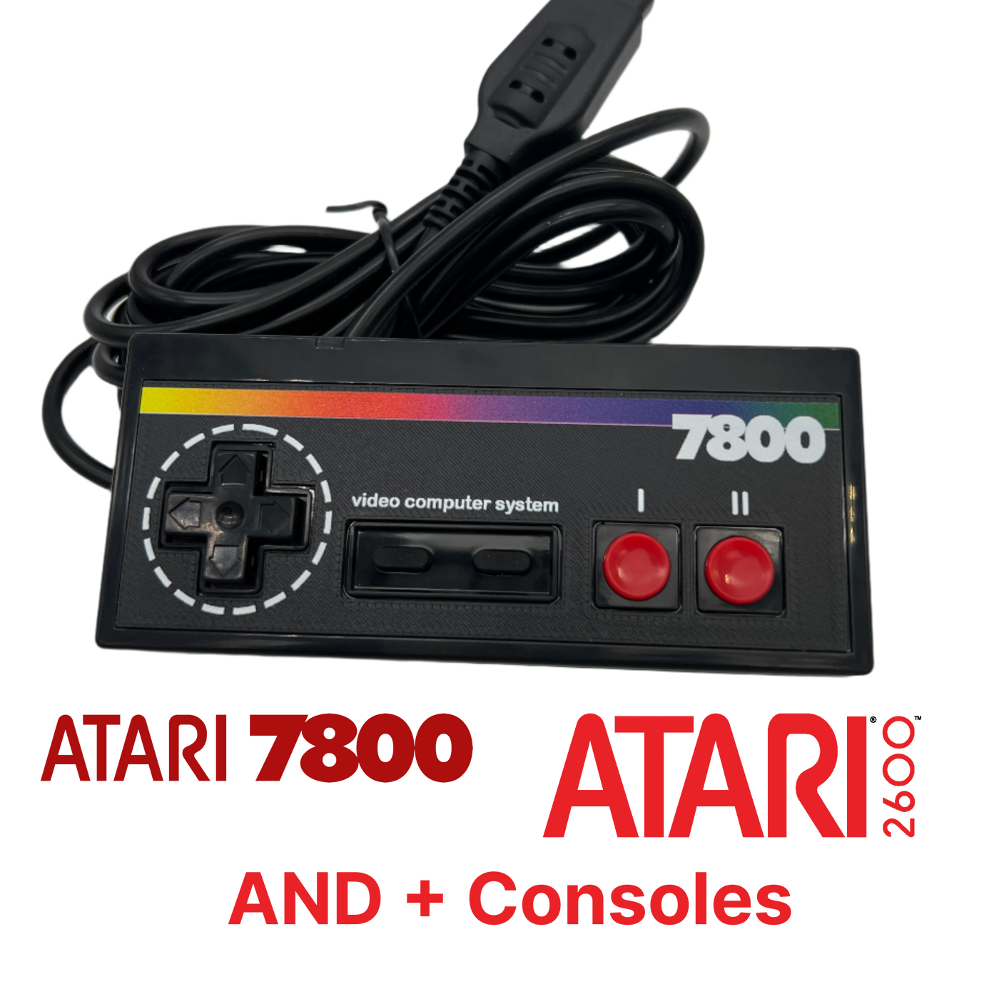 Atari 2600+ 7800 Controller 2600 Joystick Control Pad Gamepad Rainbow ...